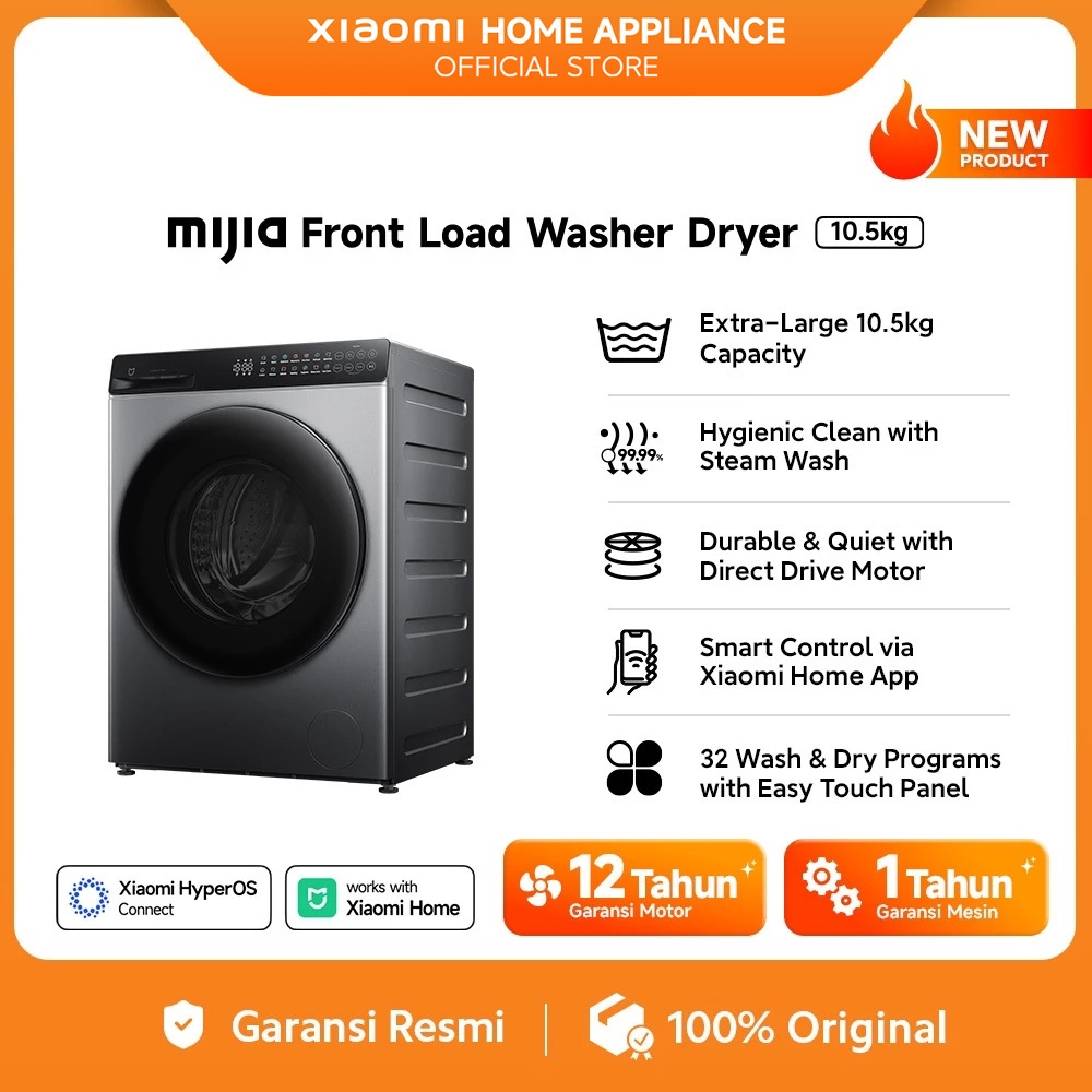Jual [Unit Only] Xiaomi Mijia Mesin Cuci Front Load Washer Dryer 10.5kg ...
