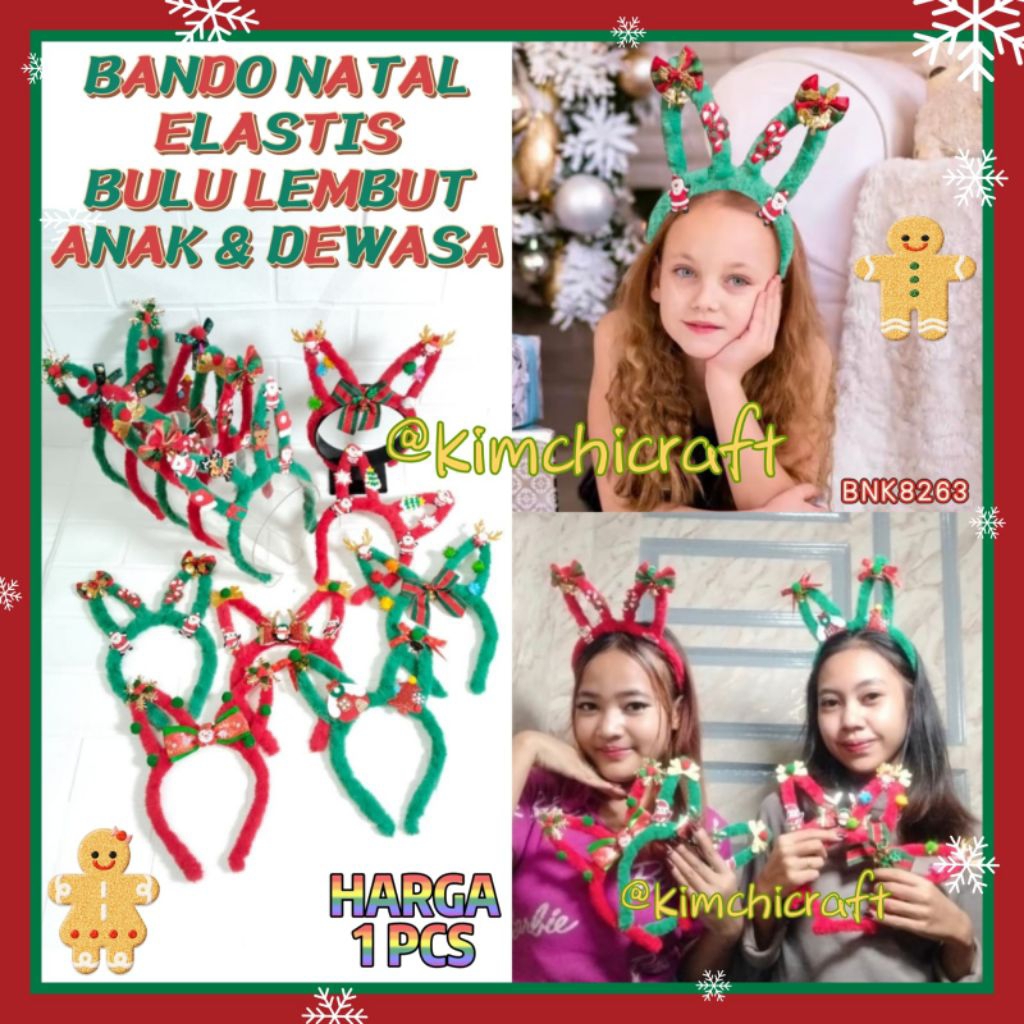 Jual (NEW STYLE) BANDO NATAL TELINGA KELINCI IMPORT PREMIUM / BANDO ...