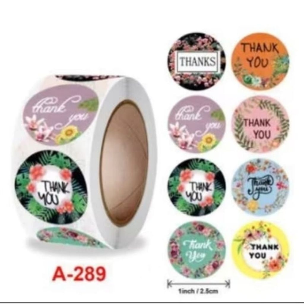 Jual Sticker Thankyou 1 Roll 500Pcs / Sticker Thank You / Sticker ...