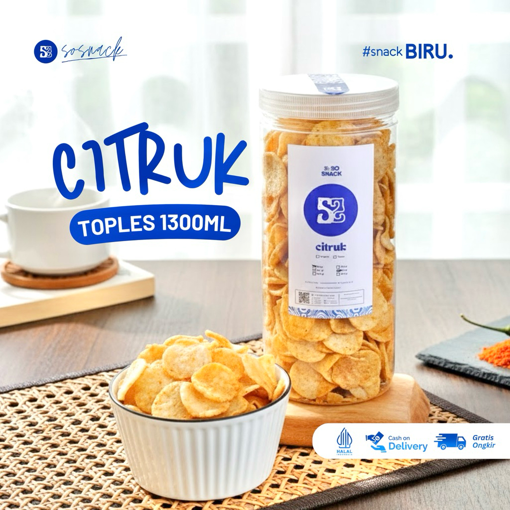 Jual SO SNACK Citruk Moring Khas Tasik Kemasan Toples – Toples 1300ml ...