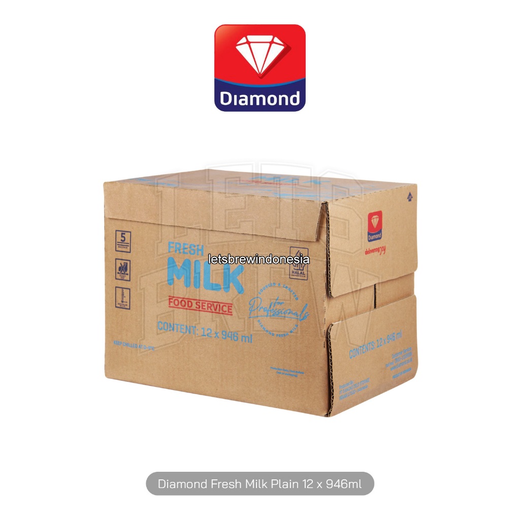 Jual Diamond Fresh Milk Plain 946ml Karton | Susu Segar Diamond 1 Dus ...