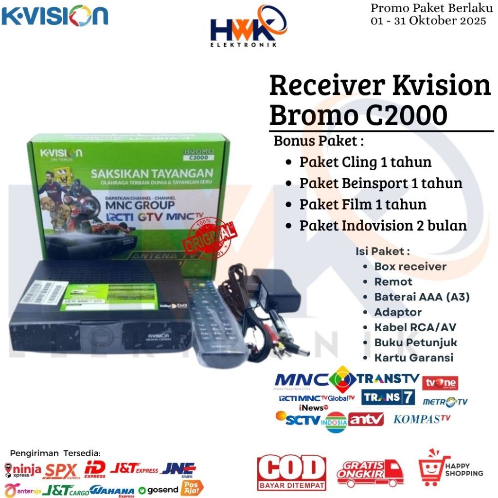 Jual (COD) Receiver K-Vision C Band BROMO C2000 terbaru gratis MNC ...