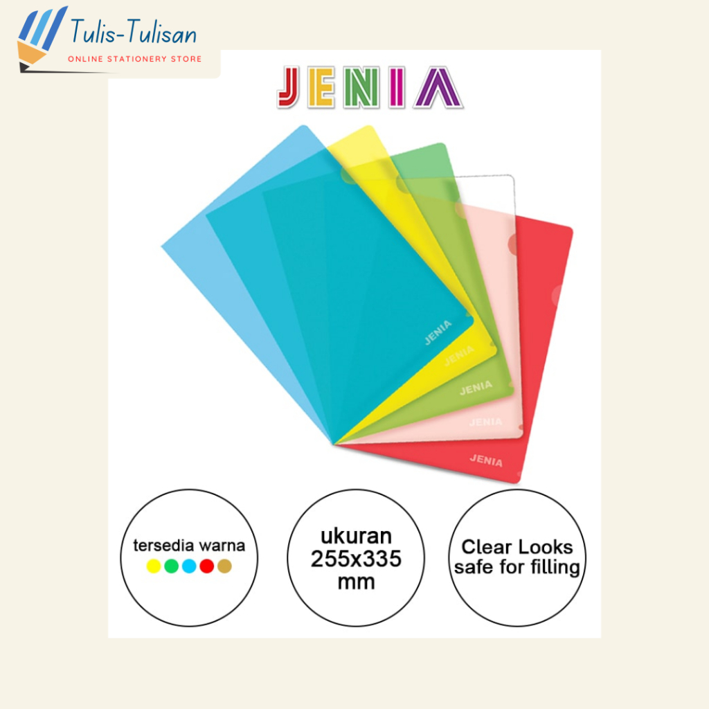 Jual Map L Sleeve Jenia – Map Plastik L Transparan / Warna-Warni Ukuran ...