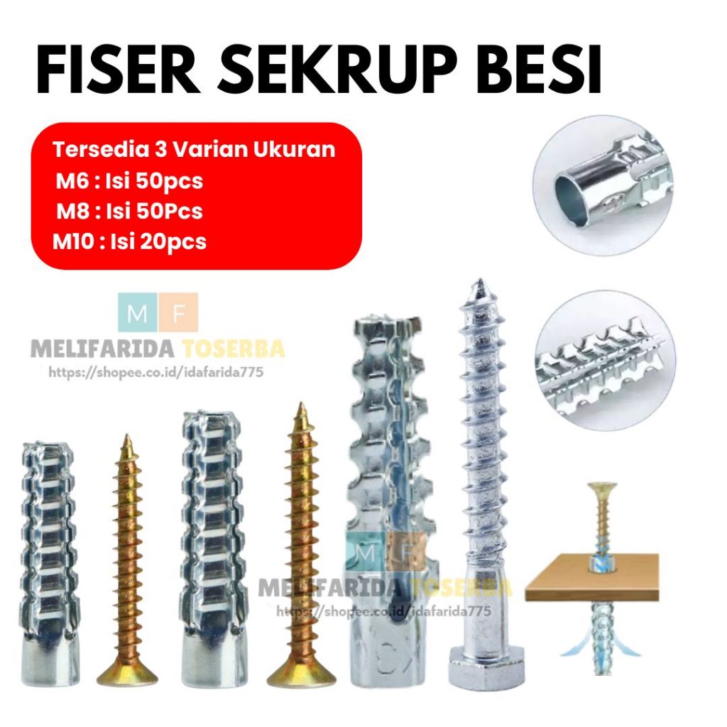 Jual Sekrup Angkur Baut Besi Pengait Dinding Tembok Beton Kuat M6 M8 ...