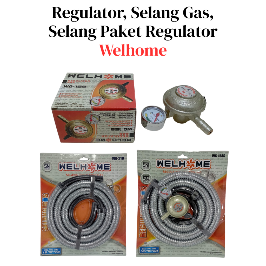 Jual REGULATOR, SELANG GAS, SELANG PAKET REGULATOR WELHOME | Shopee ...