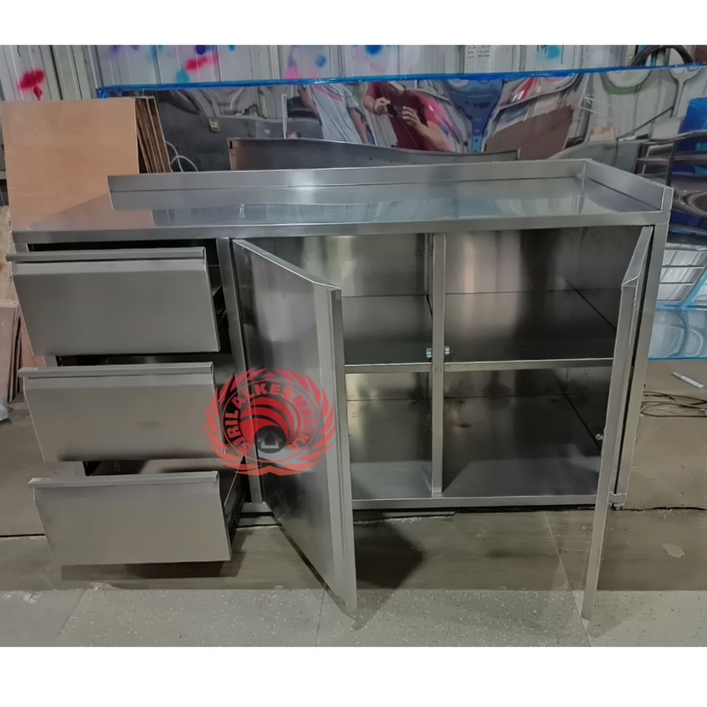 Jual Meja cabinet stainless 304/Meja cabinet 3 laci/Meja cabinet ...