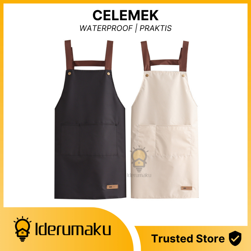 Jual Celemek Masak Waterproof Tali Cokelat Celemek Dapur Anti Air ...