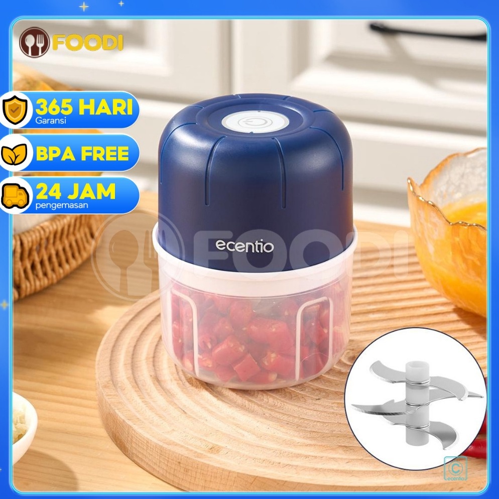 Jual Makin murah Ecentio Mini Chopper Blender 6 stainless steel 25ml ...