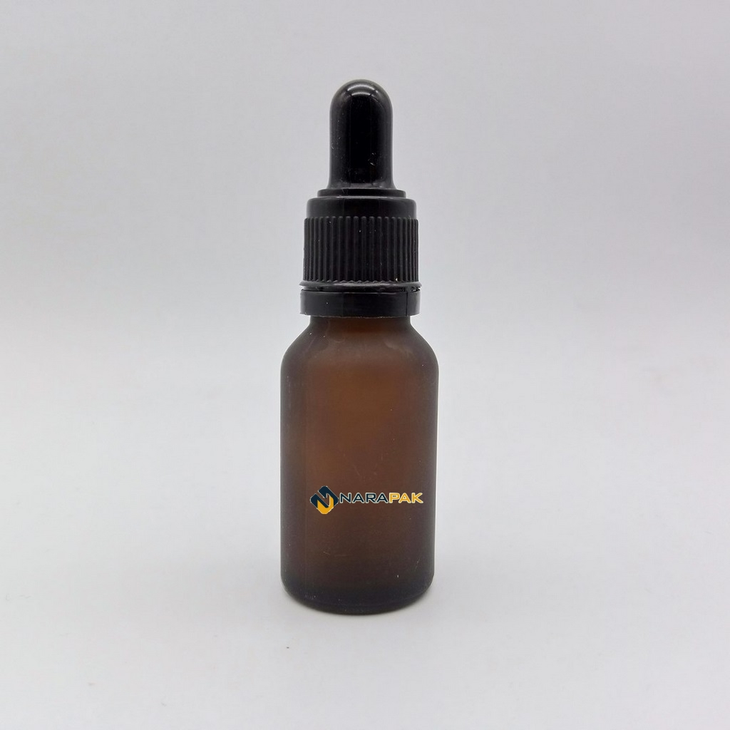 Jual Botol Kaca 15ml Coklat Amber Dof Tebal BR Botol Pipet Serum Tutup ...