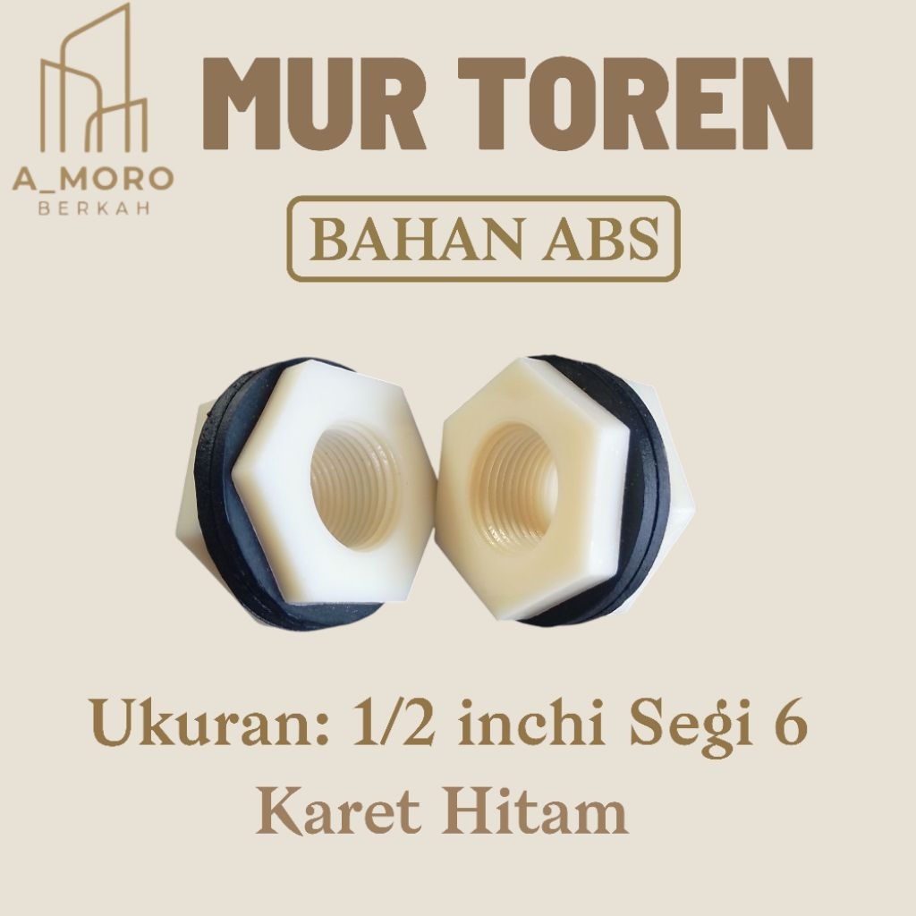 Jual MUR TOREN MUR TANDON UKURAN 1/2 SEGI 6 BAHAN ABS | Shopee Indonesia