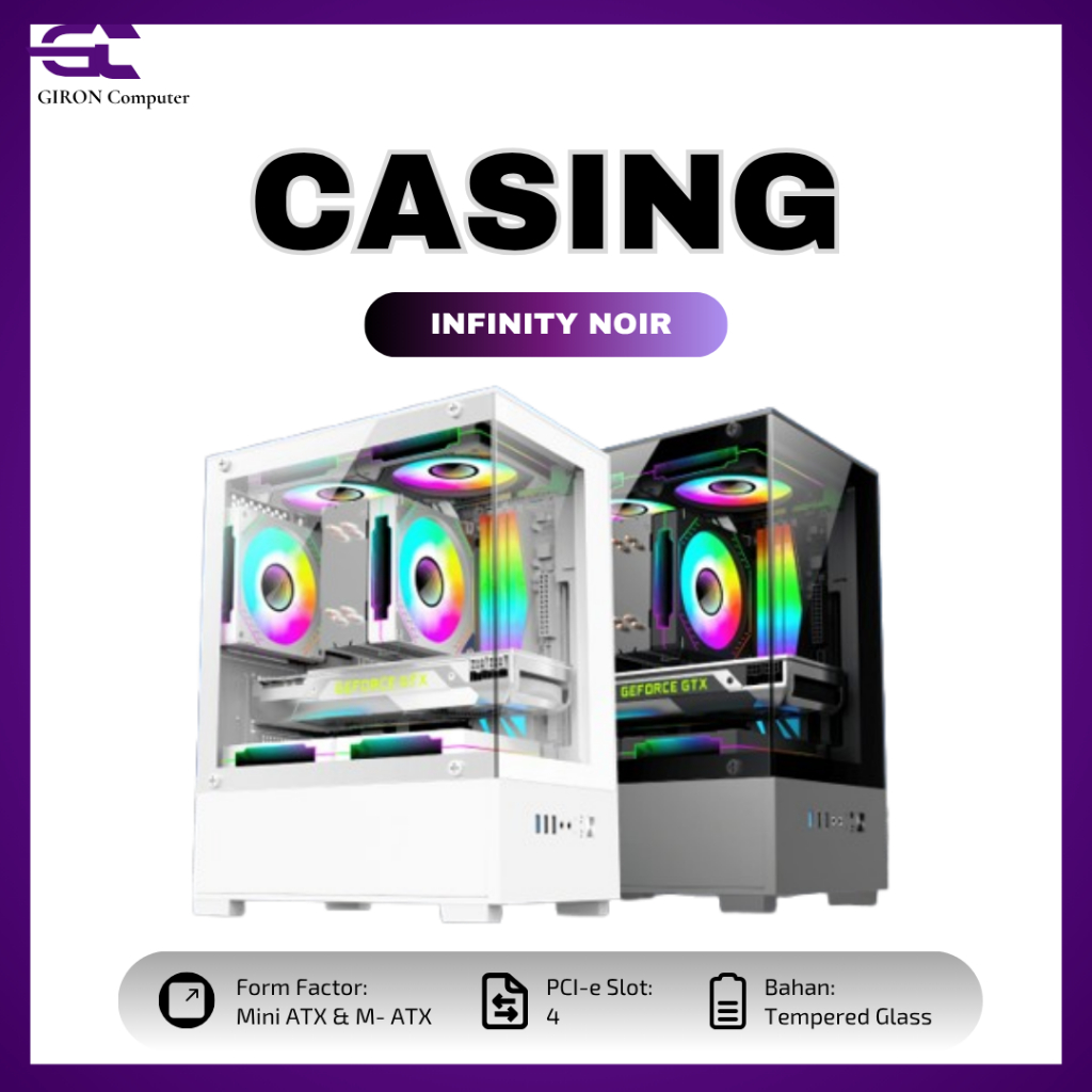 Jual CASING INFINITY NOIR Tempered Glass M-ATX Gaming Case | Shopee ...