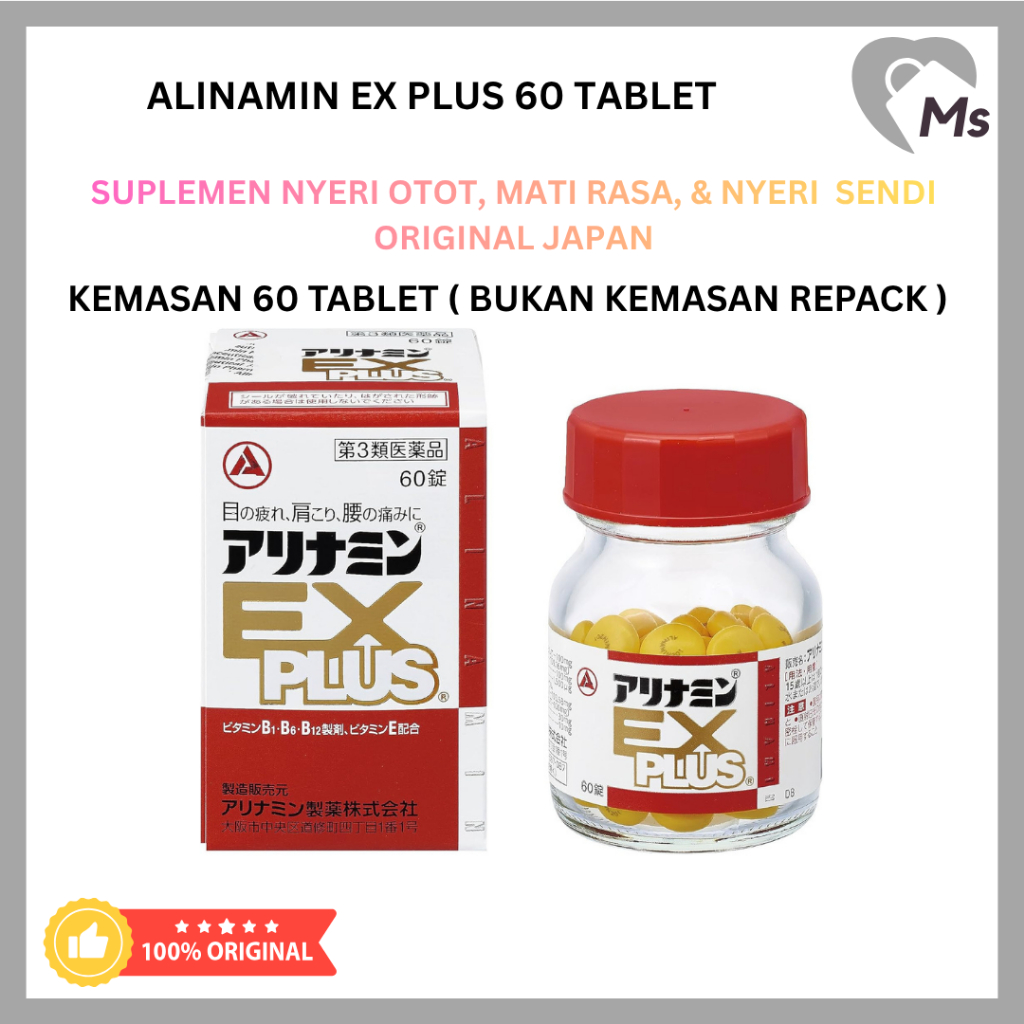 Jual Alinamin ex plus 60 tablet - suplemen mati rasa nyeri sendi ...