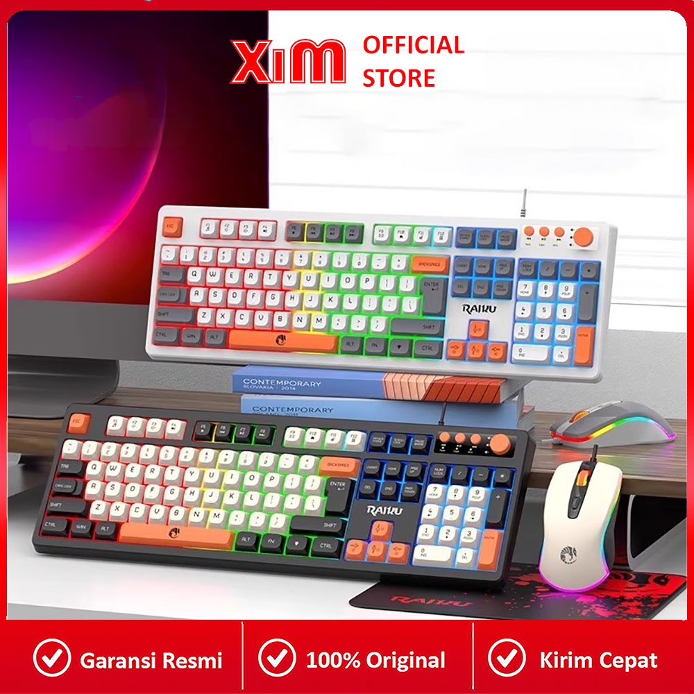 Jual Xim PC SET KEYBOARD MOUSE T18 USB Kabel 104 Tombol Full Size ...