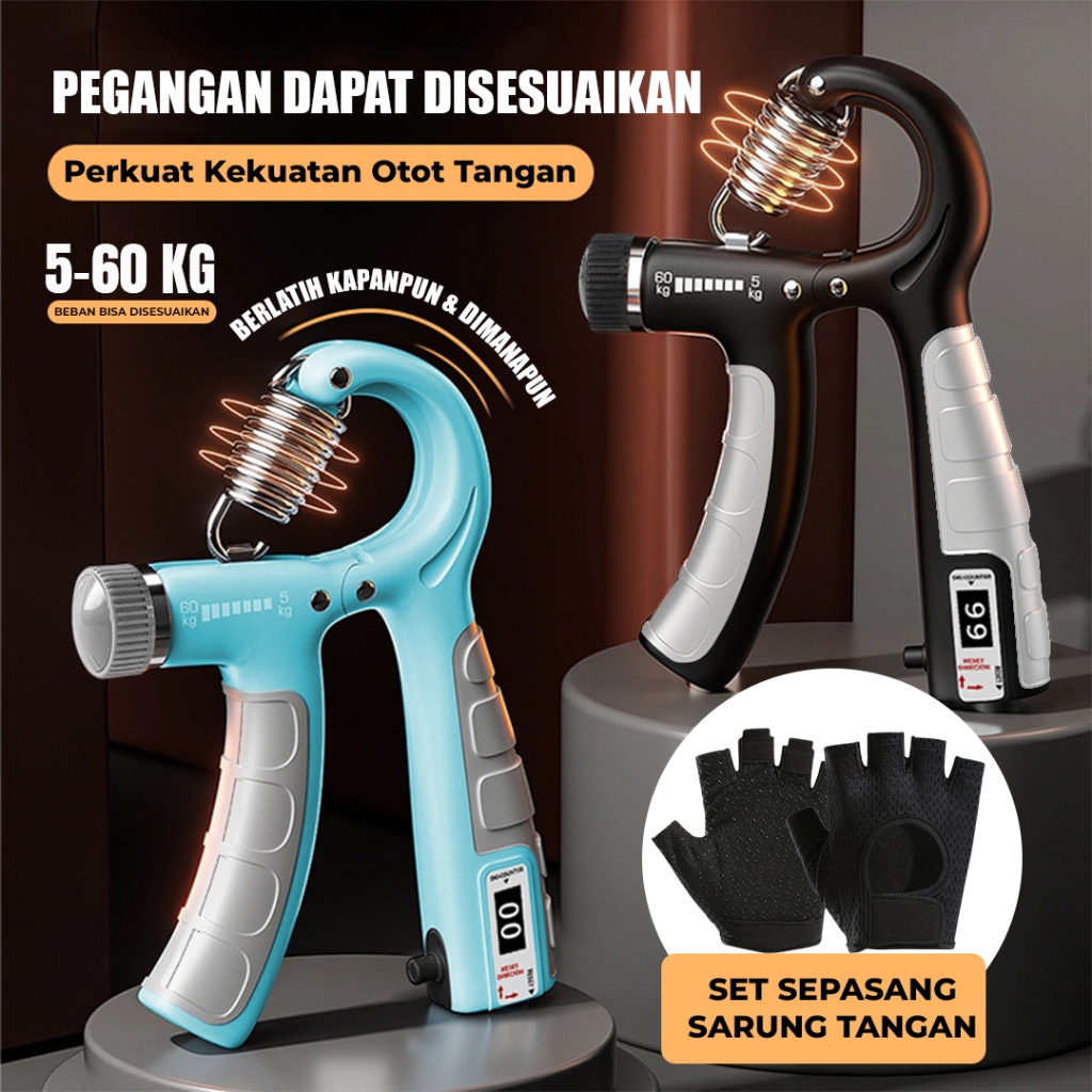 Jual SET HANDGRIP SARUNG TANGAN Adjustable 5-60 KG Hand Grip Dengan ...