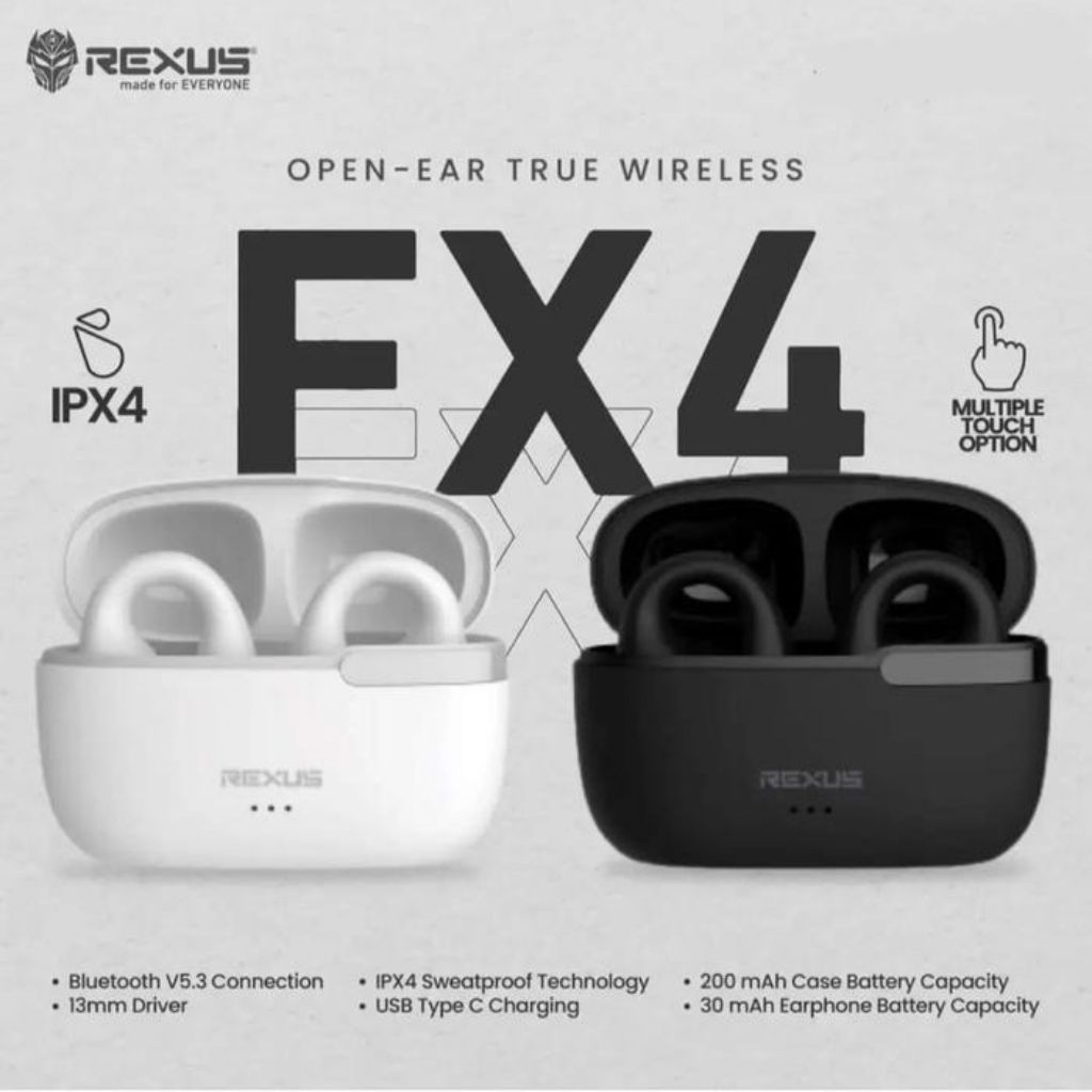 Jual Rexus TWS FX4 Earphone True Wireless Bluetooth Headset FX 4 ...