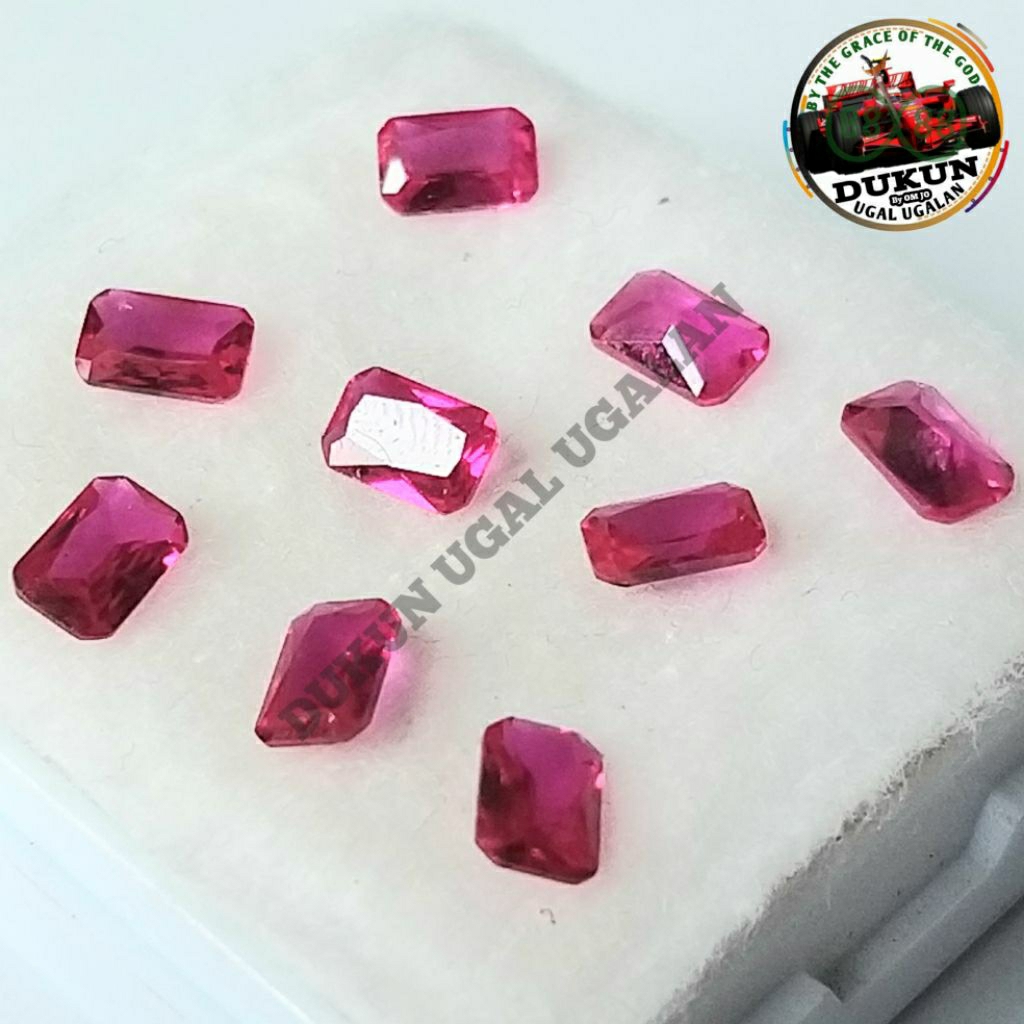 Jual Batu Permata Merah Delima Baby Tetragon Ruby Siam Rose Bangkok 9 Mohz Cutting Kotak ...