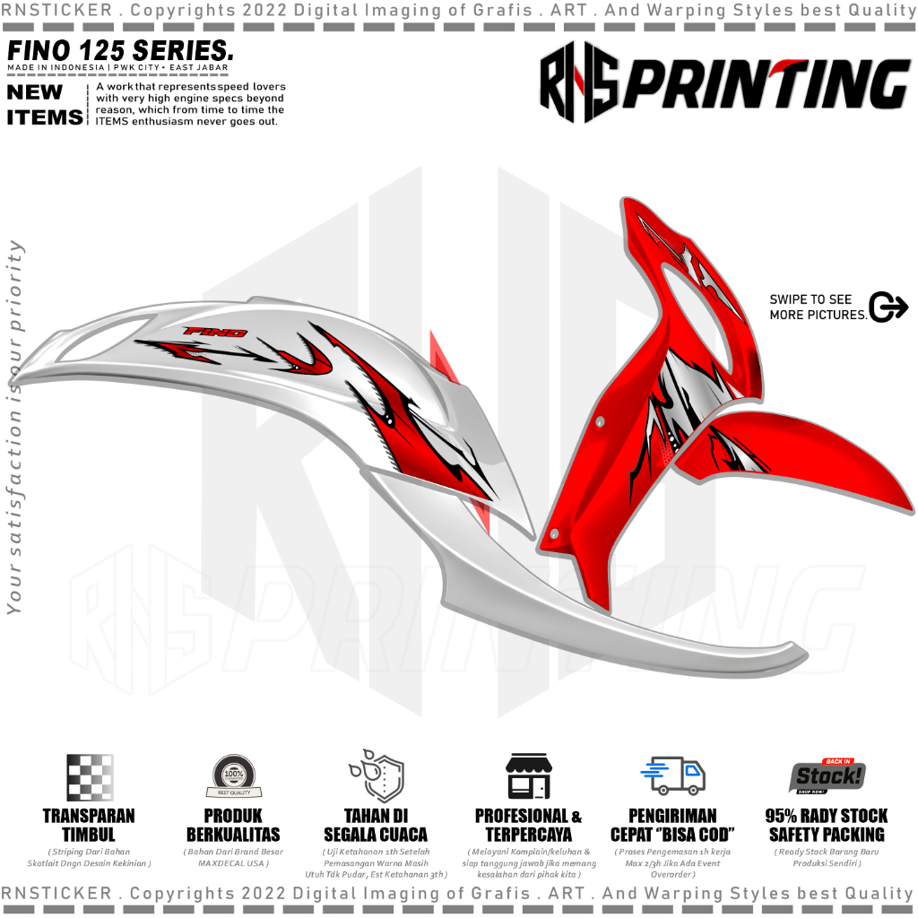 Jual RNS Striping Transparan Fino 125 Fi Old New Stiker Variasi All ...