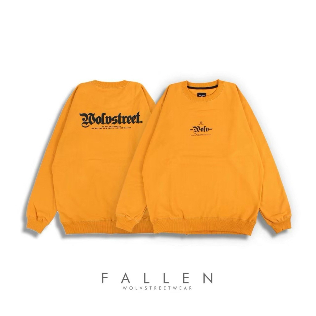 Jual CREWNECK WOLVSTREETWEAR ORIGINAL LOKAL BRAND Fallen | Shopee Indonesia