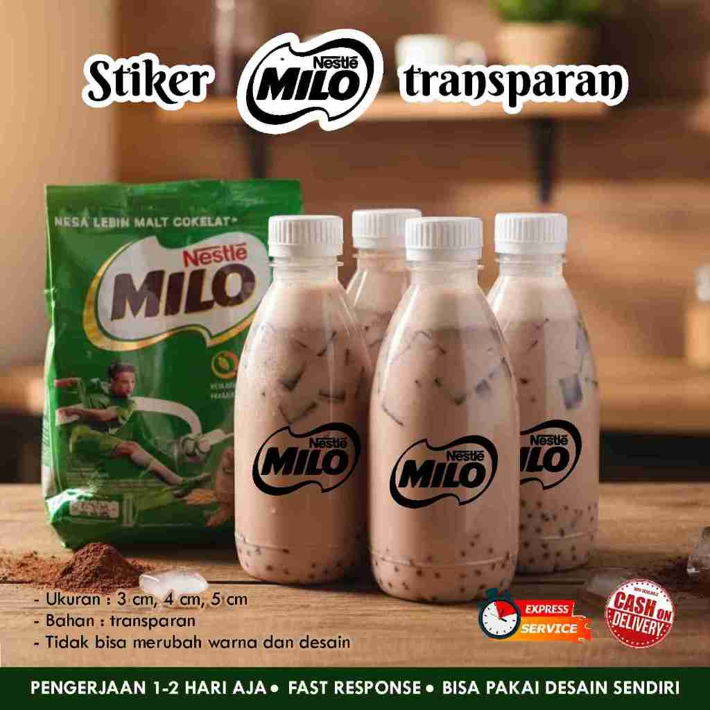Jual [117 pcs] STIKER ES MILO TRANSPARAN / LABEL KOTAK MINUMAN / TOPLES ...