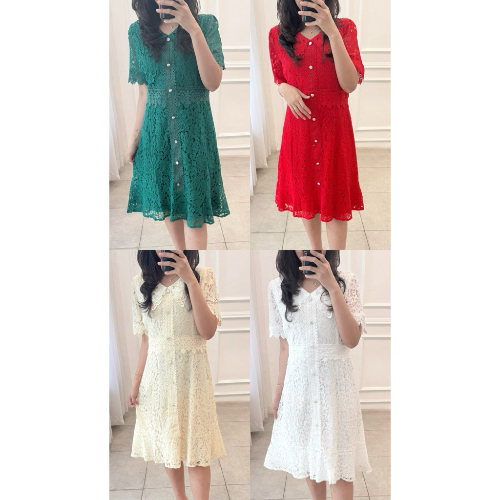 Jual Flary lace Dress D161006 Dress natal xmas dress baju natal ...