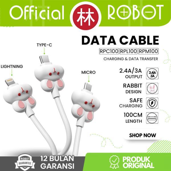 Jual ROBOT RPM100 Kabel Data Micro USB 2.4A Fast Charging 100cm ...