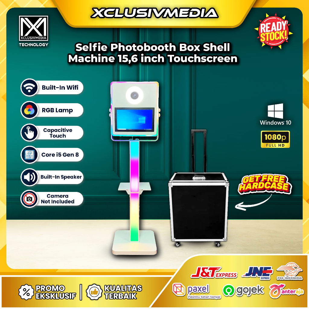Jual Selfie Photobooth Box Shell Machine with 15,6 Inch Touchscreen ...