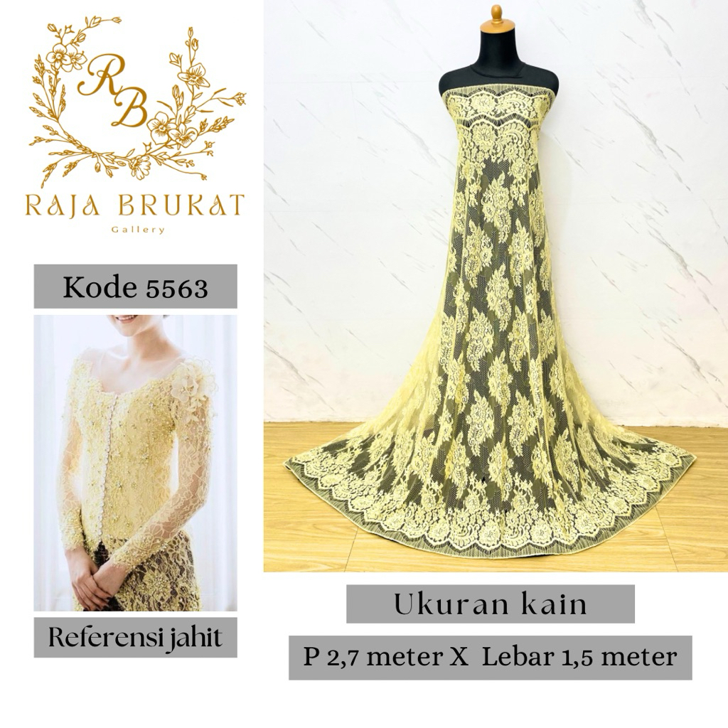 Jual Kode 5563 - Kain Panel Brukat Cord Lace - Grade B - Panjang 2,7 m ...