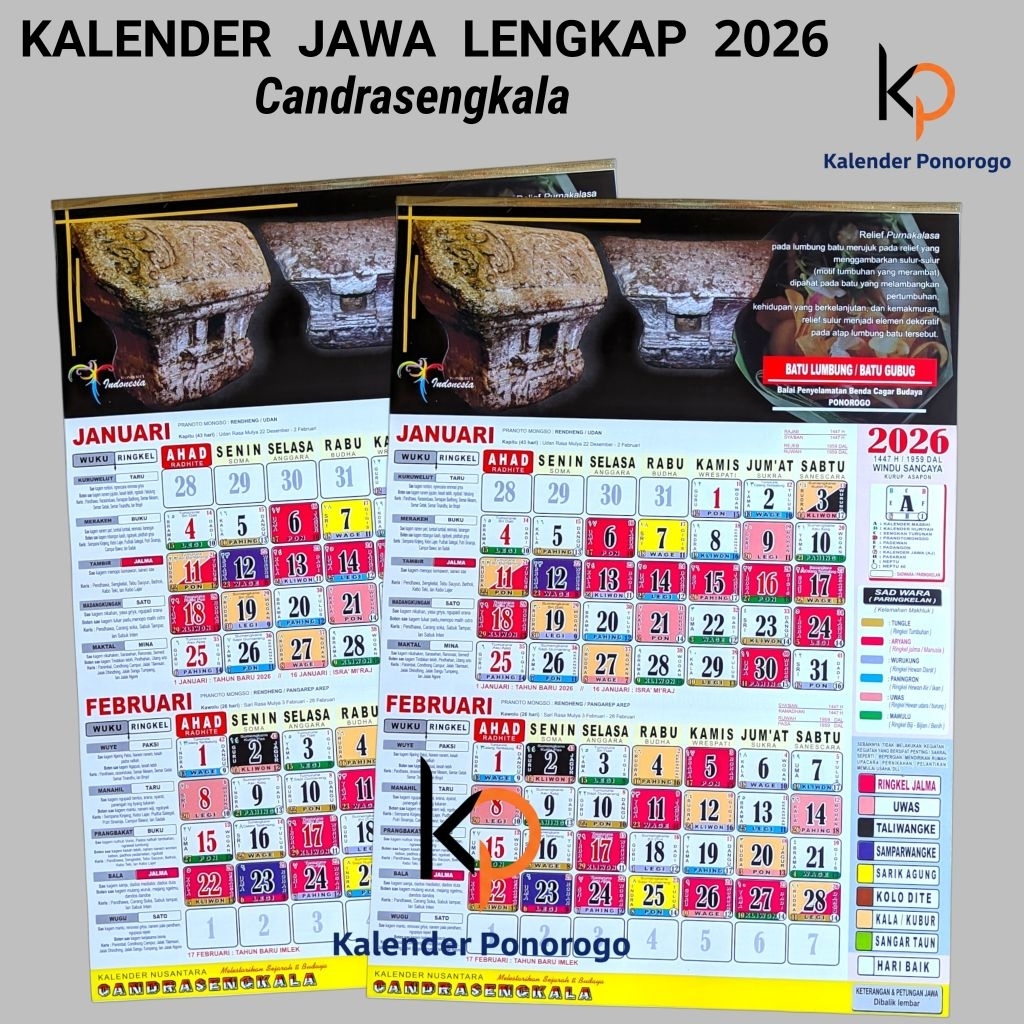 Jual Kalender 2026 Kalender Jawa Lengkap Tahun 2026 / Kalender Wuku ...
