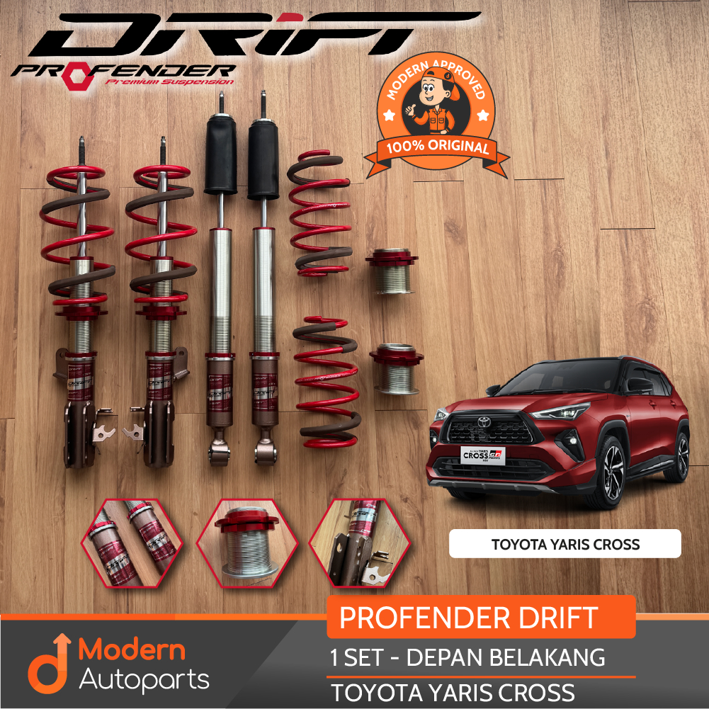 Jual COILOVER PROFENDER DRIFT YARIS CROSS 1 SET Depan Belakang PLUG N ...