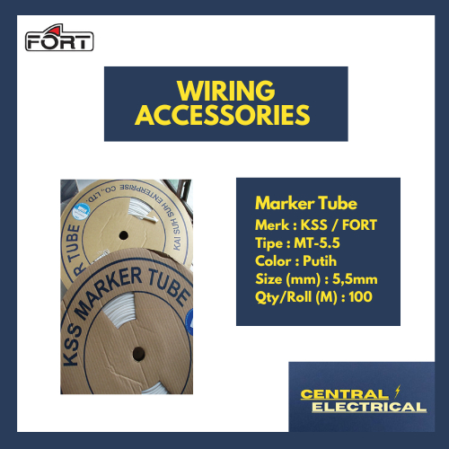Jual FORT Marker Tube 5,5mm (Putih) Tipe MT-5.5 merk FORT / KSS ...