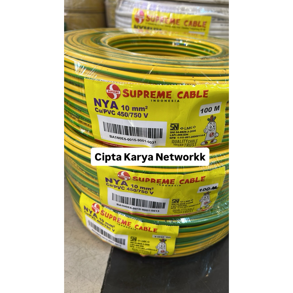 Jual Kabel Supreme NYA 10mm Grounding K/H Tunggal / Kabel Supreme NYA ...