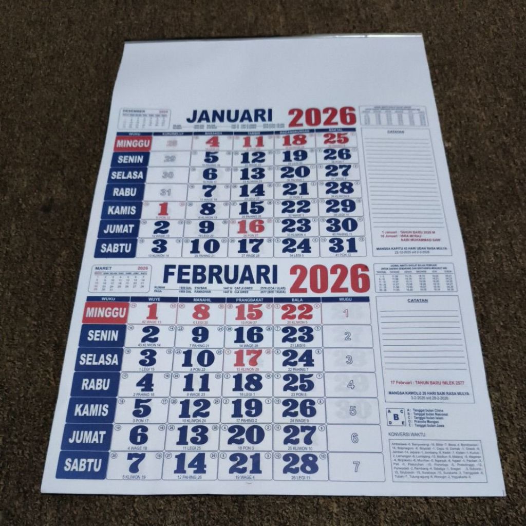 Jual Kalender Dinding 2026 Kalender Almanak | Shopee Indonesia