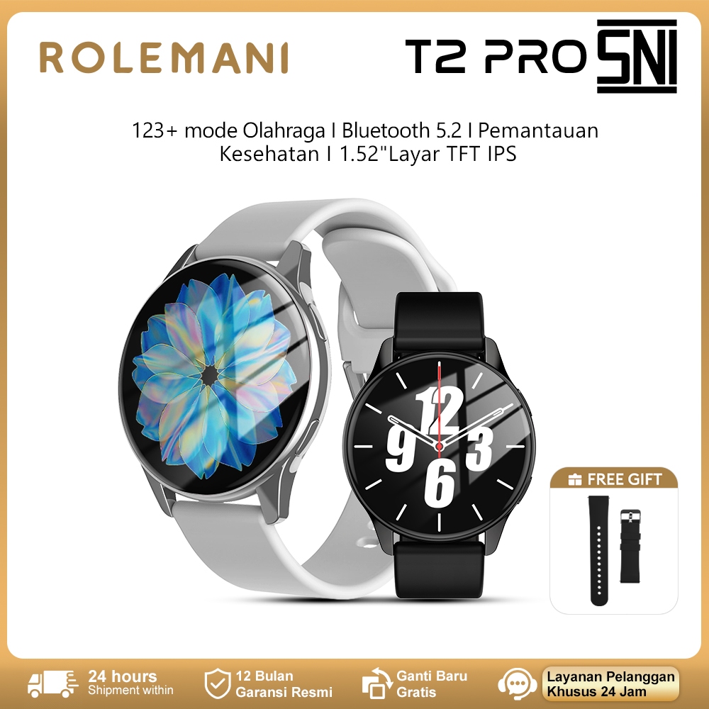 Jual [Gift] ROLEMANI Smartwatch T2 Pro Max Health Blood Pressure ...