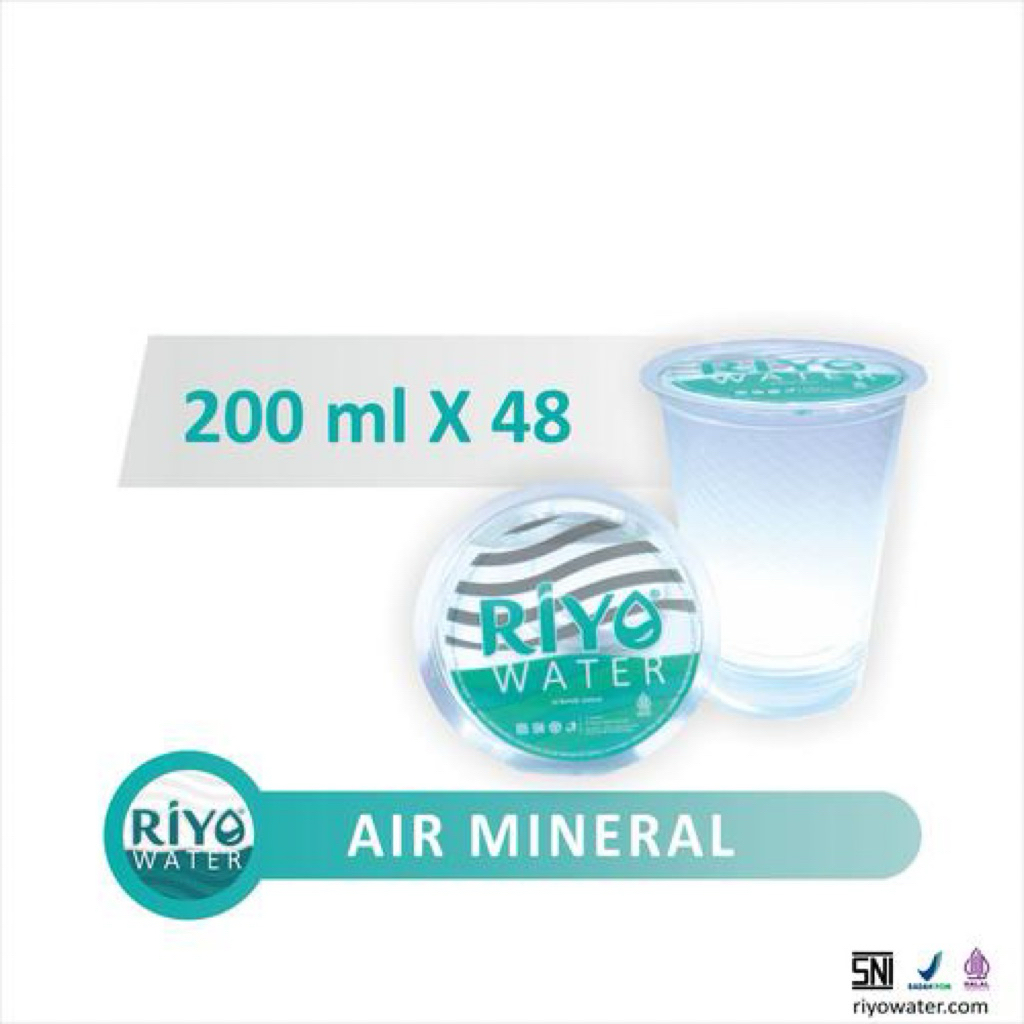 Jual Air Mineral RIYO Water Cup 200ML isi 48 pcs , Air Minum Gelas RIYO ...