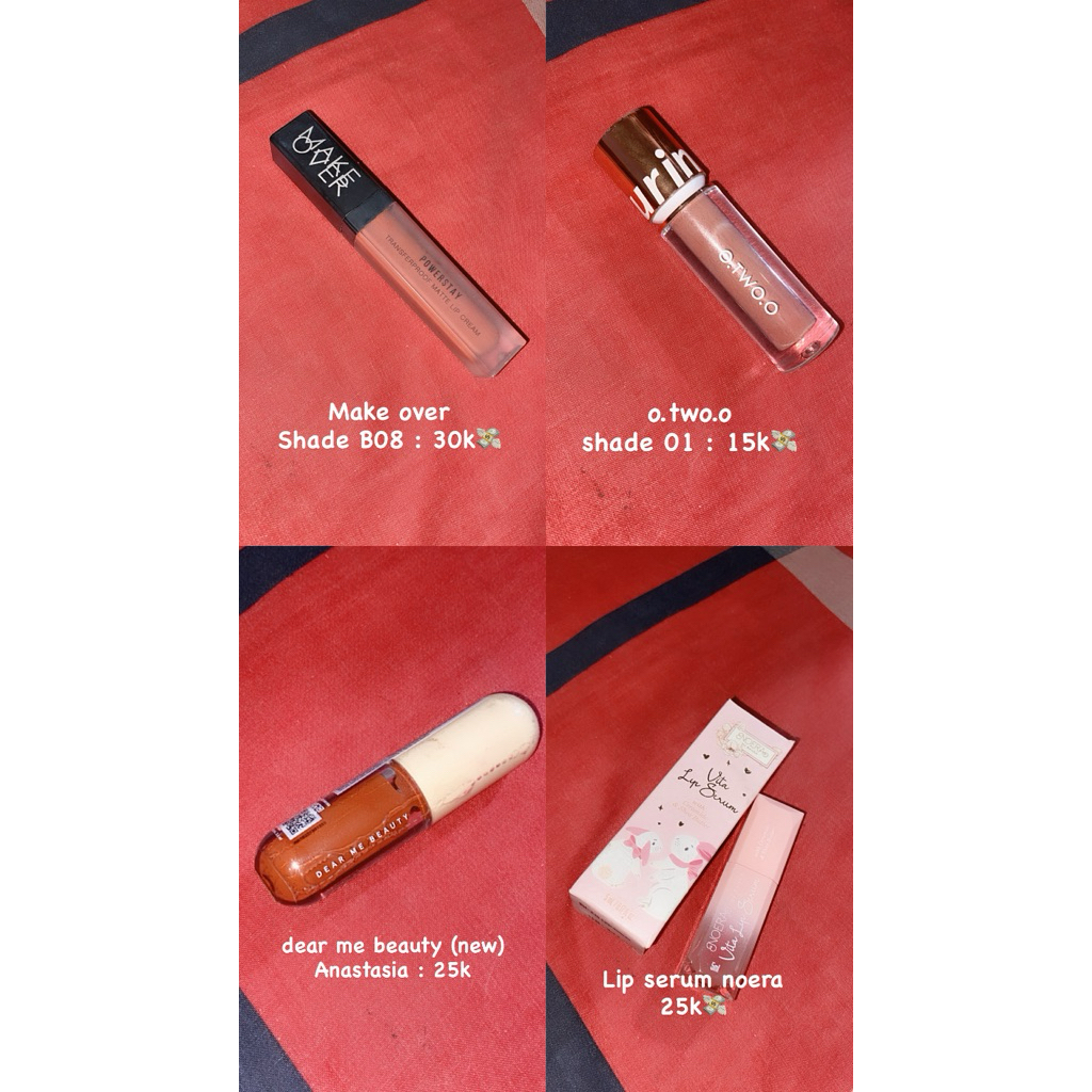Jual preloved lipstik (lip serum noera, make over, dear me beauty, o ...