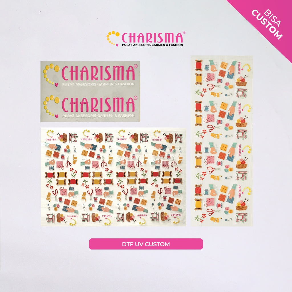 Jual Charisma DTF UV Printing Custom - Label Brand / Logo Kemasan / Mix ...
