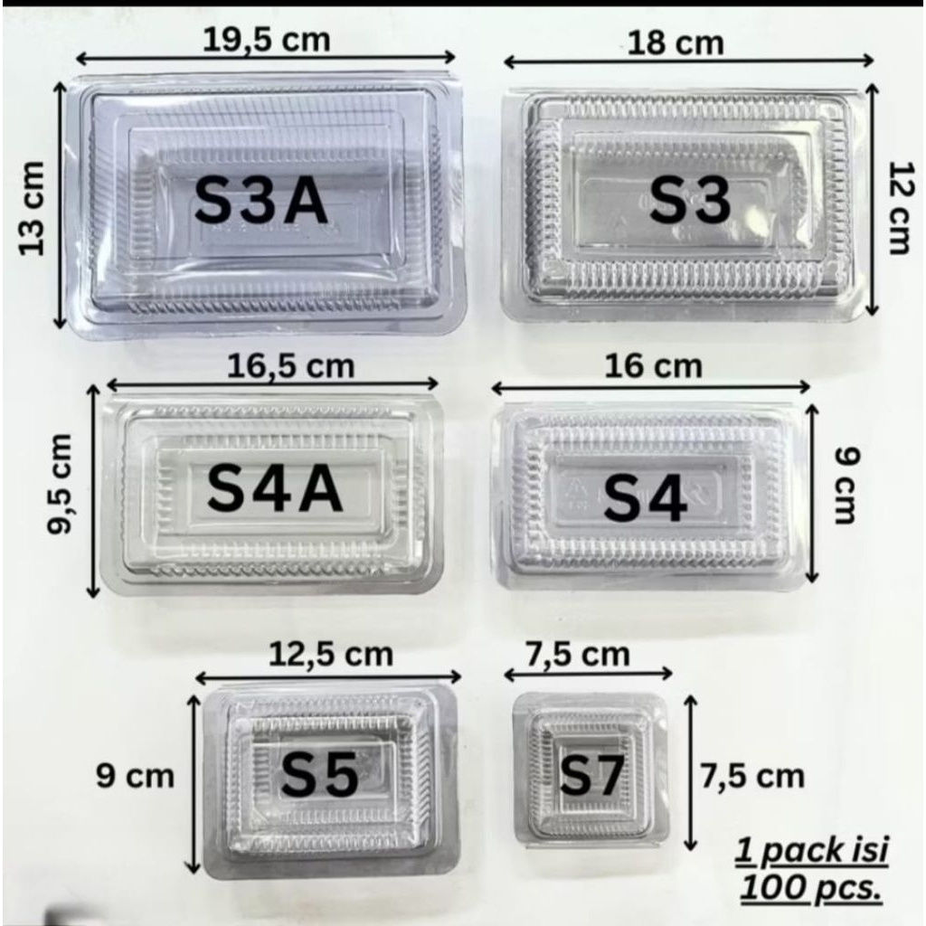 Jual ( 1 Pack ) Box Mika Kue Ukuran 7C 6X 5X 4X 3X Isi -+100pcs Food ...