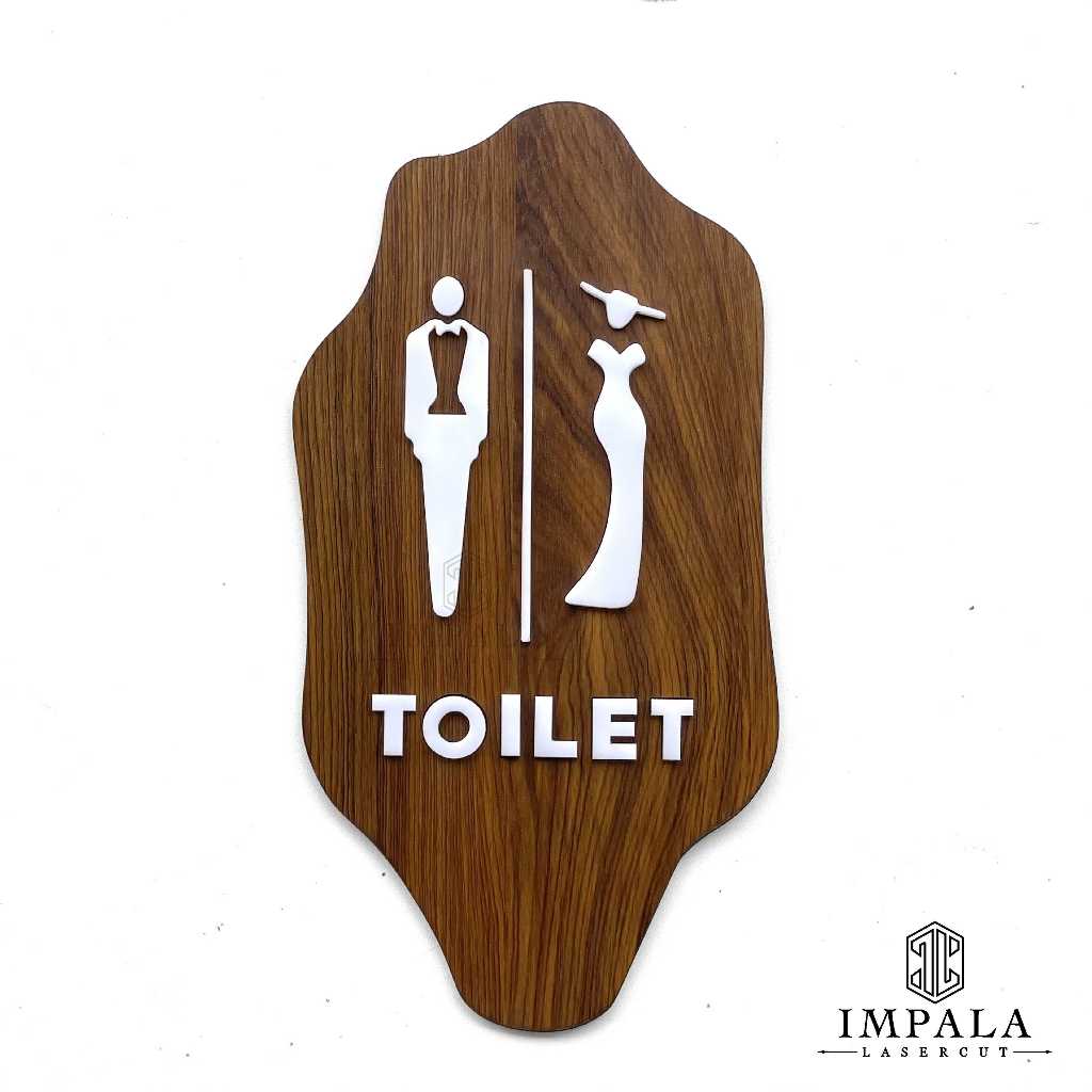 Jual Sign Board Papan Kayu Dekorasi Tanda Toilet Kamar Mandi Akrilik ...
