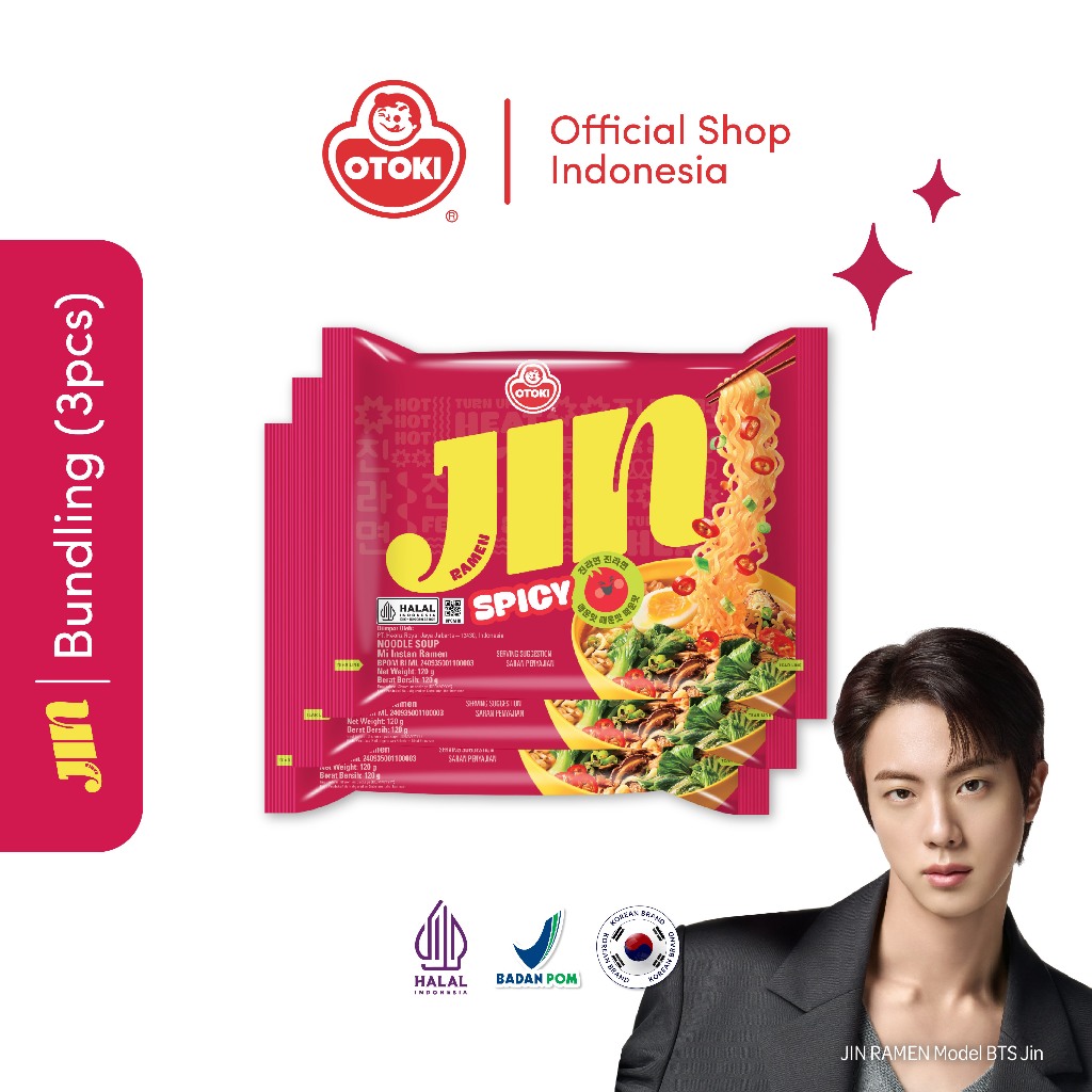 Jual 3 PCS - OTOKI Jin Ramen Spicy HALAL 120g - Mie Instan Ramyeon Rasa ...