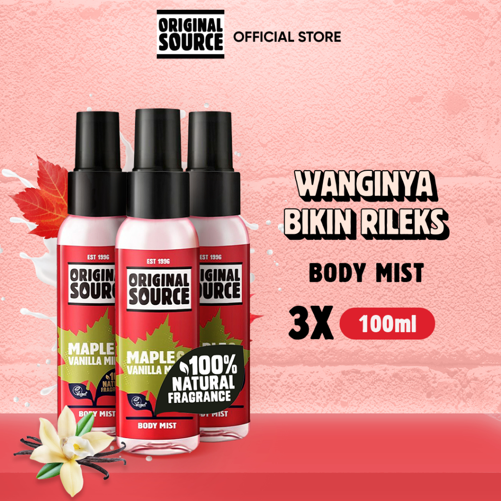 Jual Original Source Body Mist Maple & Vanilla Milk Parfum Vegan 100ml ...