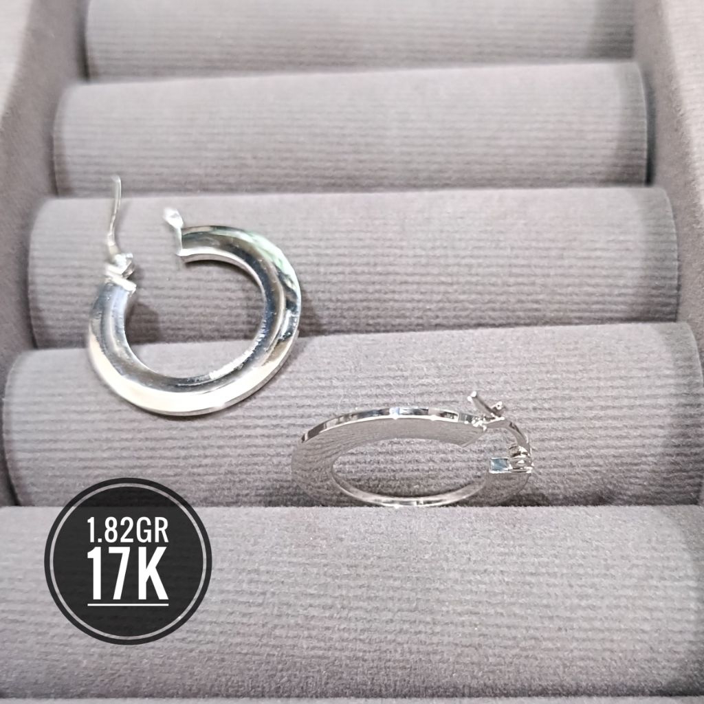 Jual anting polos emas putih 17K 1.82 gram | Shopee Indonesia