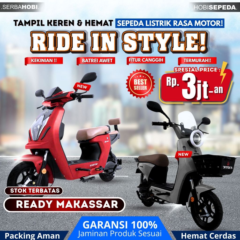Jual Sepeda Listrik Exotic X-665 dan Exotic X-610/Kekinian/Motor ...