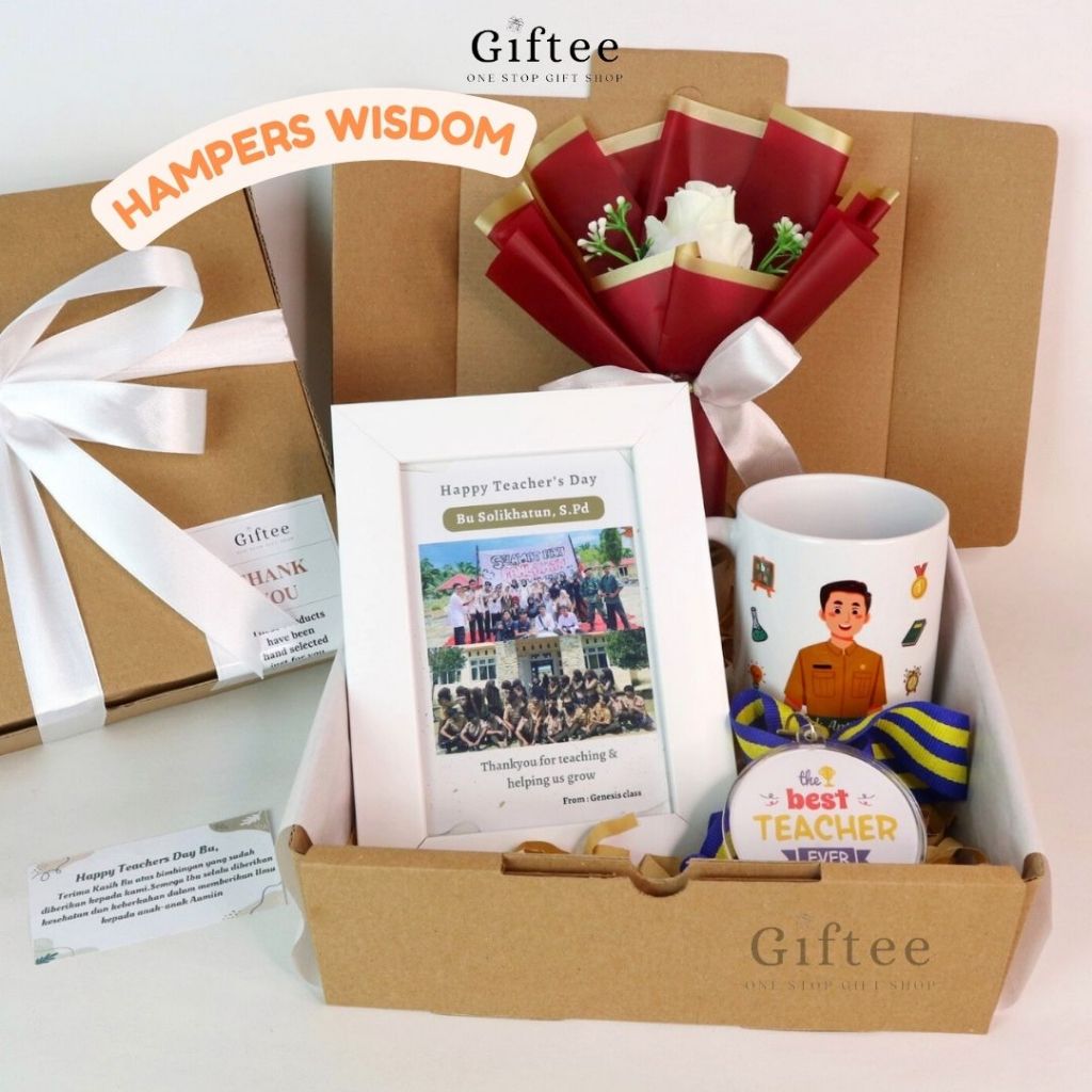 Jual HAMPERS WISDOM CUSTOM HARI GURU BINGKAI FOTO MUG BUNGA MEDALI BEST ...