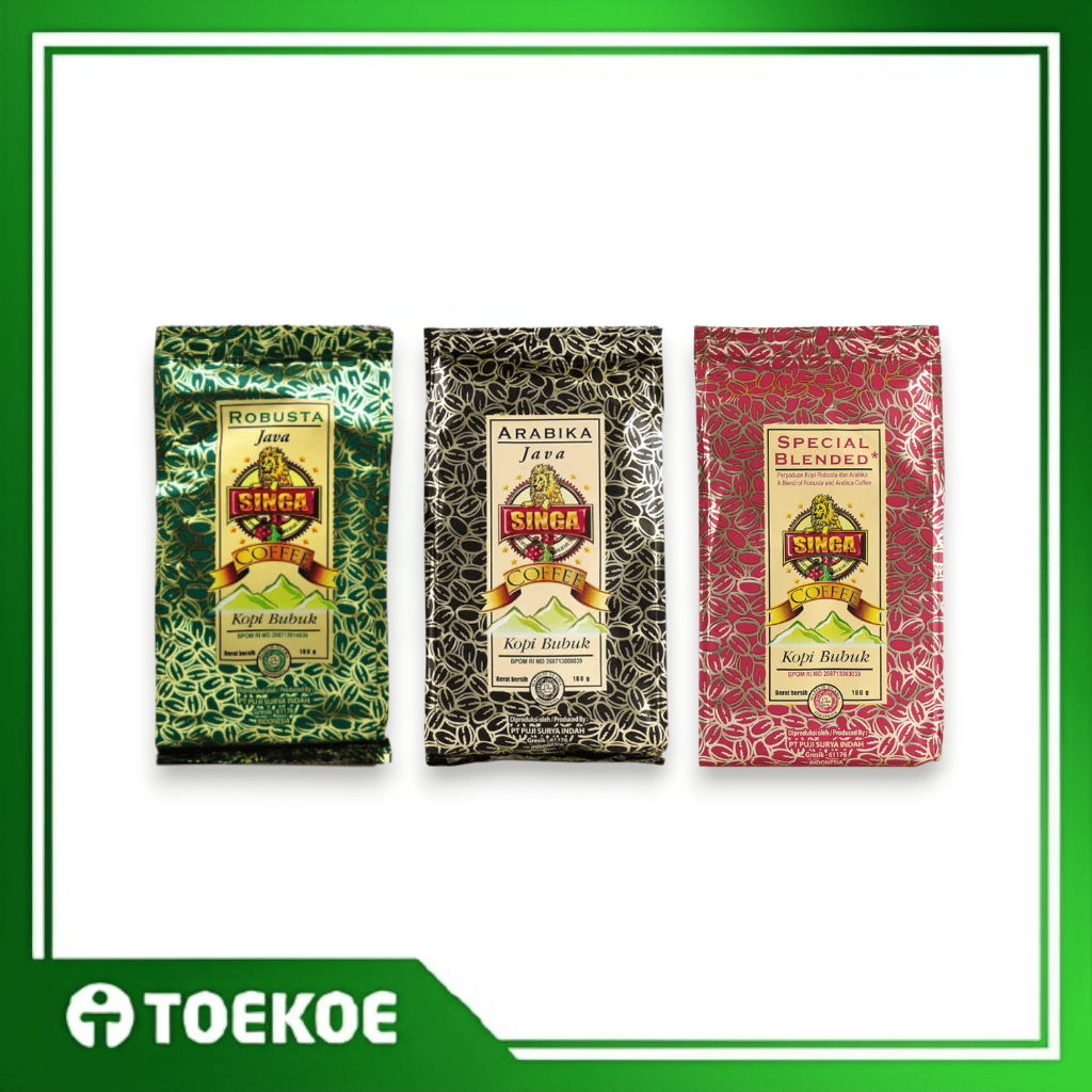 Jual TOEKOE Singa Kopi Bubuk Robusta / Arabica Java Special Blend 180 ...