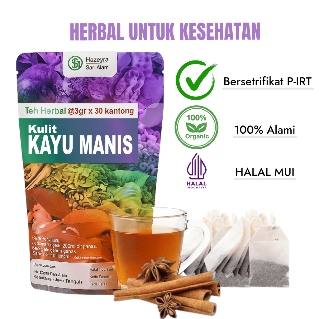 Jual teh herbal kayu manis mengatasi diabetes susut lemak isi 30kantong ...
