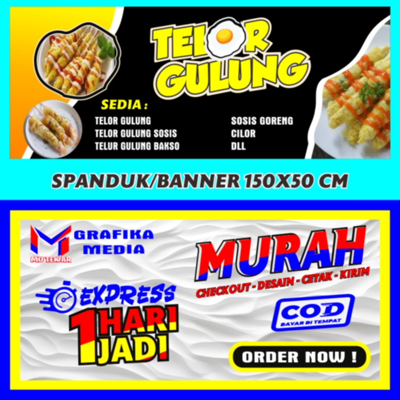 Jual SPANDUK / BANNER TELUR GULUNG POSISI LANDSCAPE | Shopee Indonesia