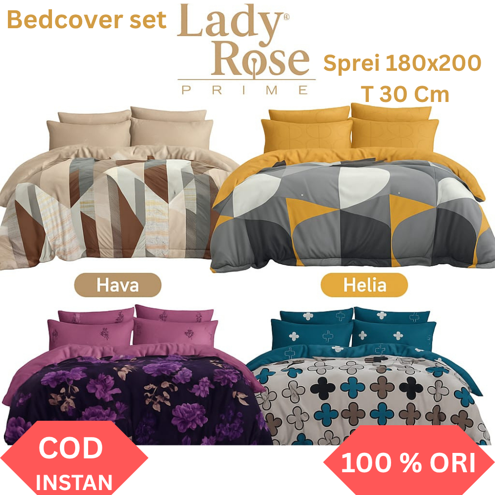 Jual Bedcover Lady Rose set 180x200 | Bedcover saja | king no 1 Bahan ...