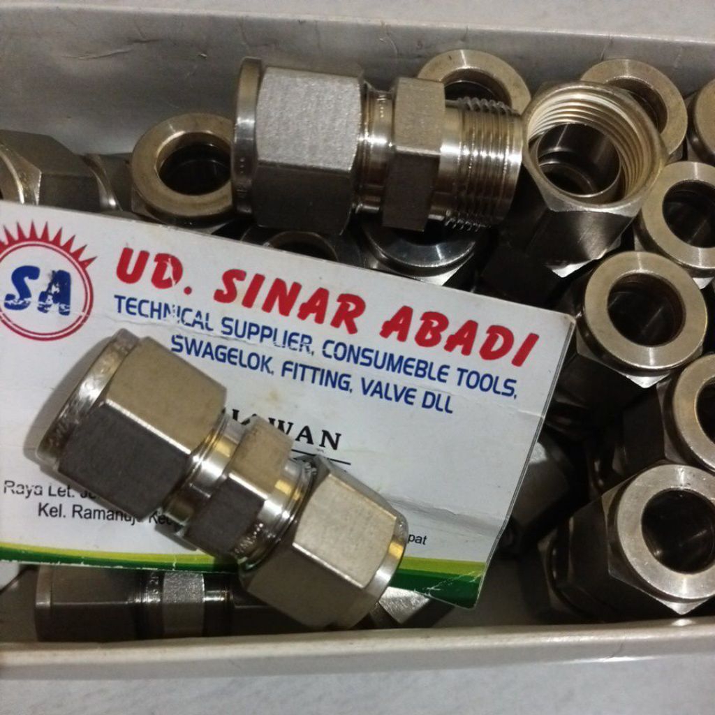 Jual union connector swagelok 1/2 od ss 316 ss-810-6 | Shopee Indonesia