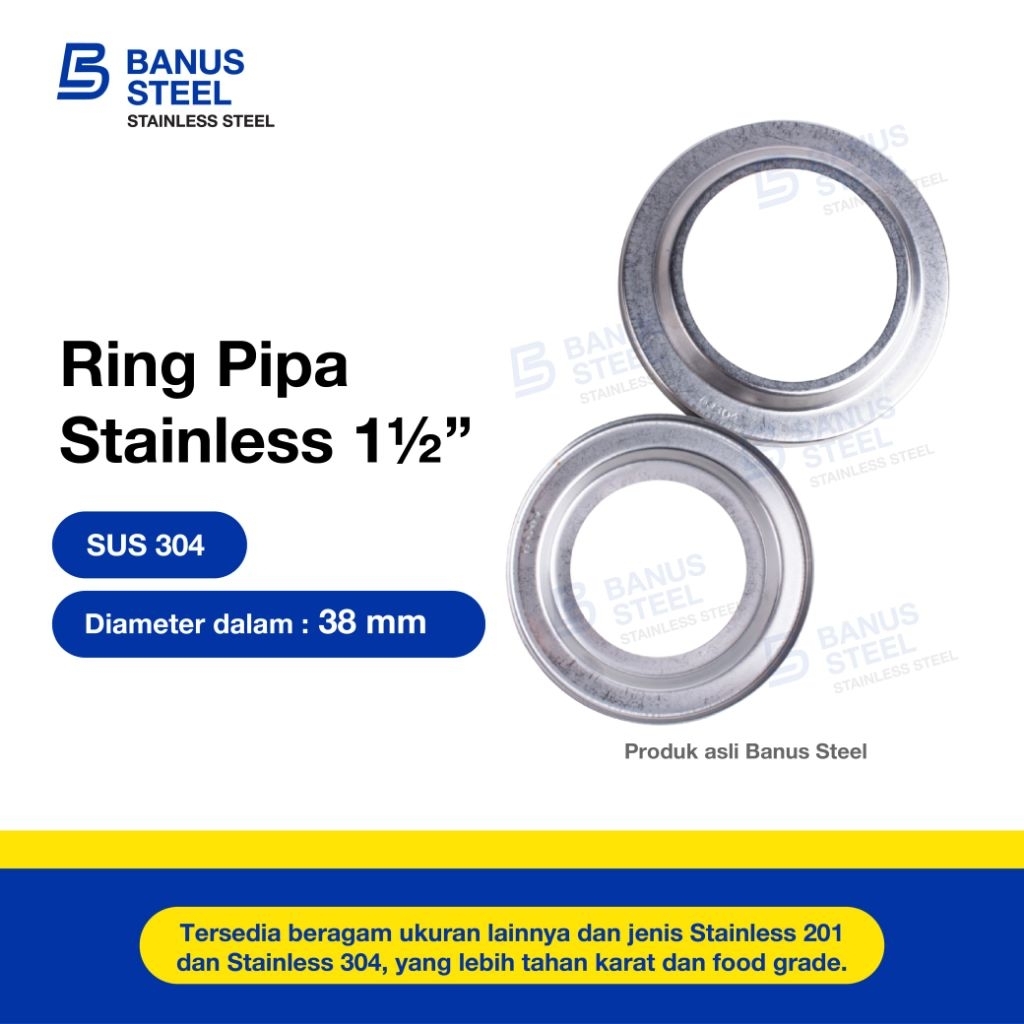 Jual Ring stainless 304 1 1/2" inch / ring pipa stainless 304 1 1/2 ...