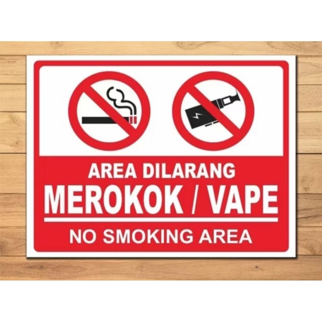 Jual stiker vinyl AREA DILARANG MEROKOK /VAPE UK.20X15CM. | Shopee ...